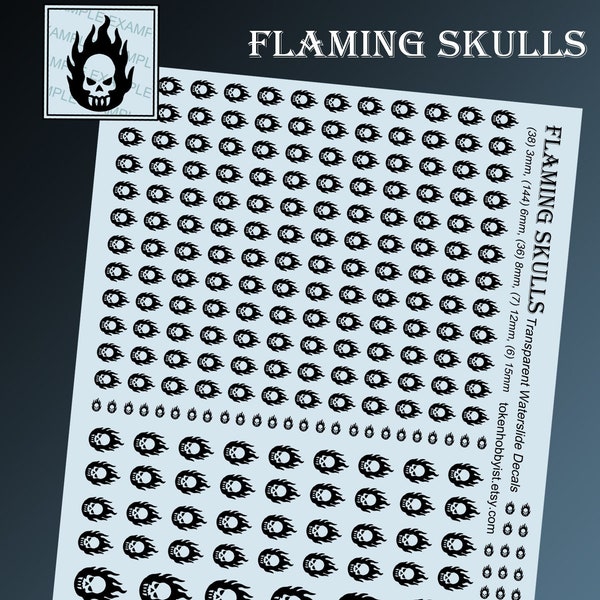 Flaming Skull - Etsy