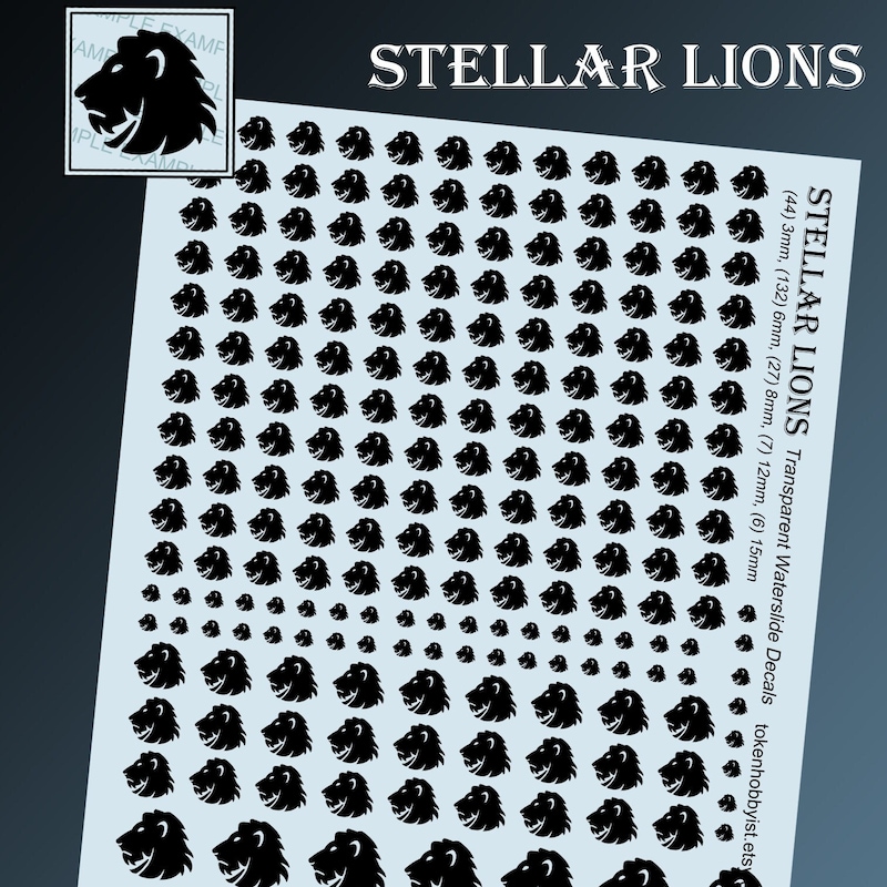 Lion Decal Transfer Sheet - Etsy
