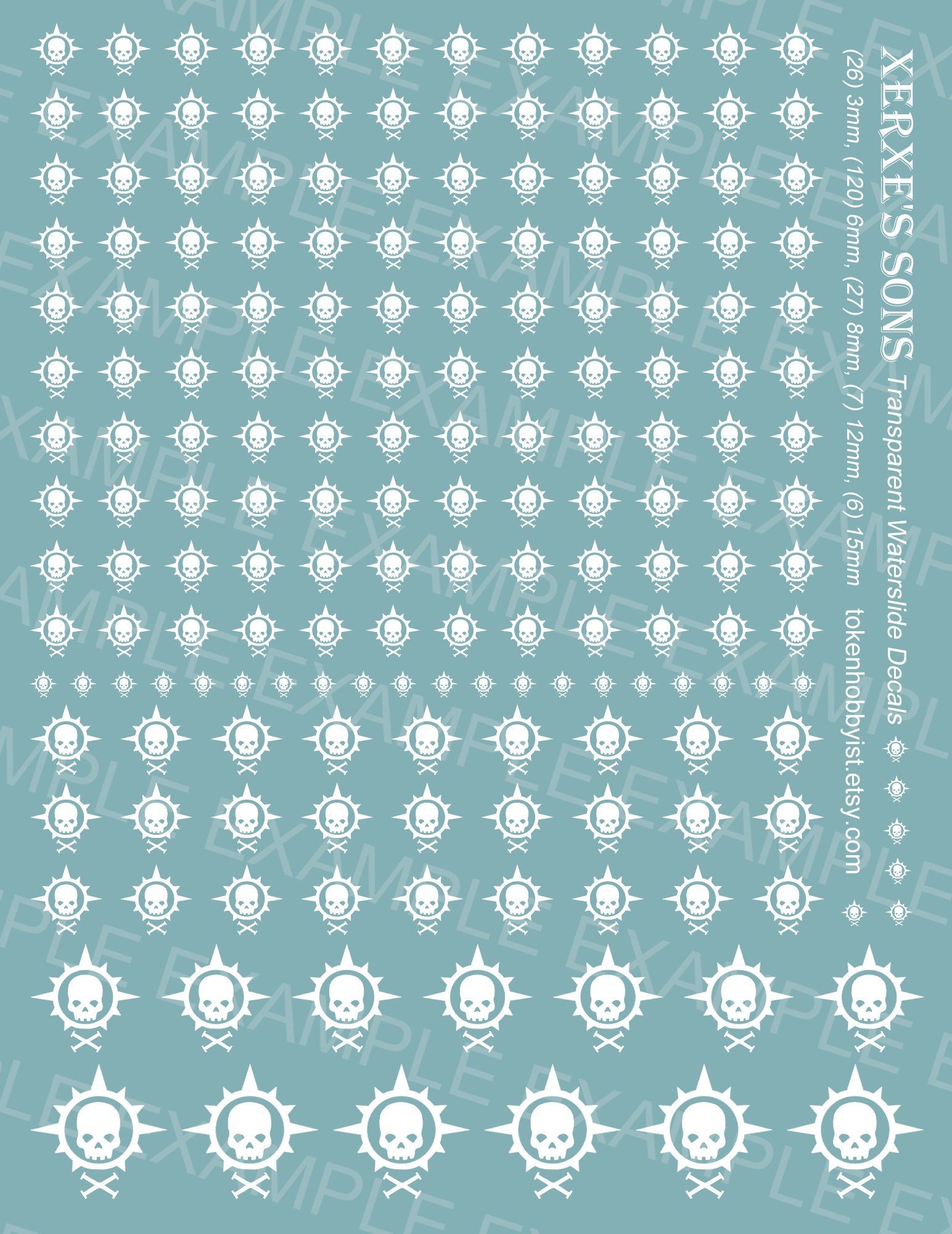 Waterslide Decals for Tabletop Minis Roleplaying and Gaming Xerxe's ...