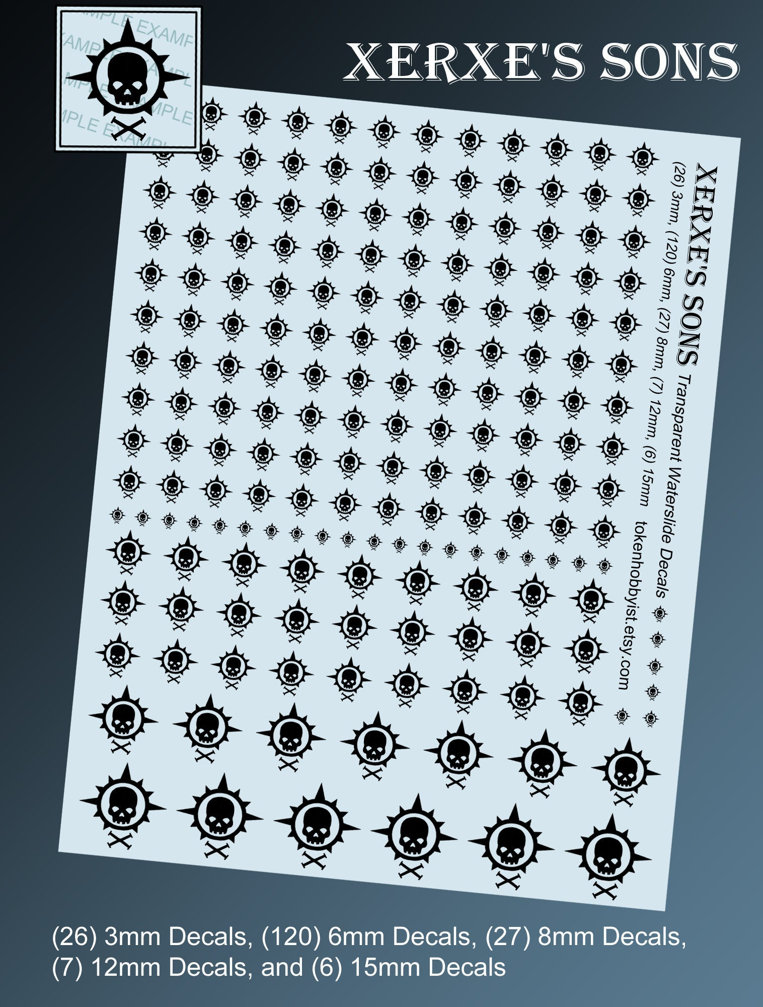 Waterslide Decals for Tabletop Minis Roleplaying and Gaming Xerxe's ...