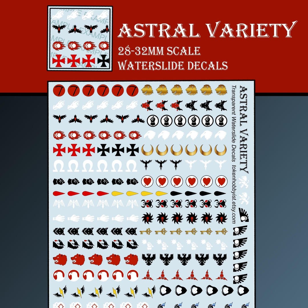 Waterslide Decals and Transfers for Tabletop Miniatures / Roleplaying ...