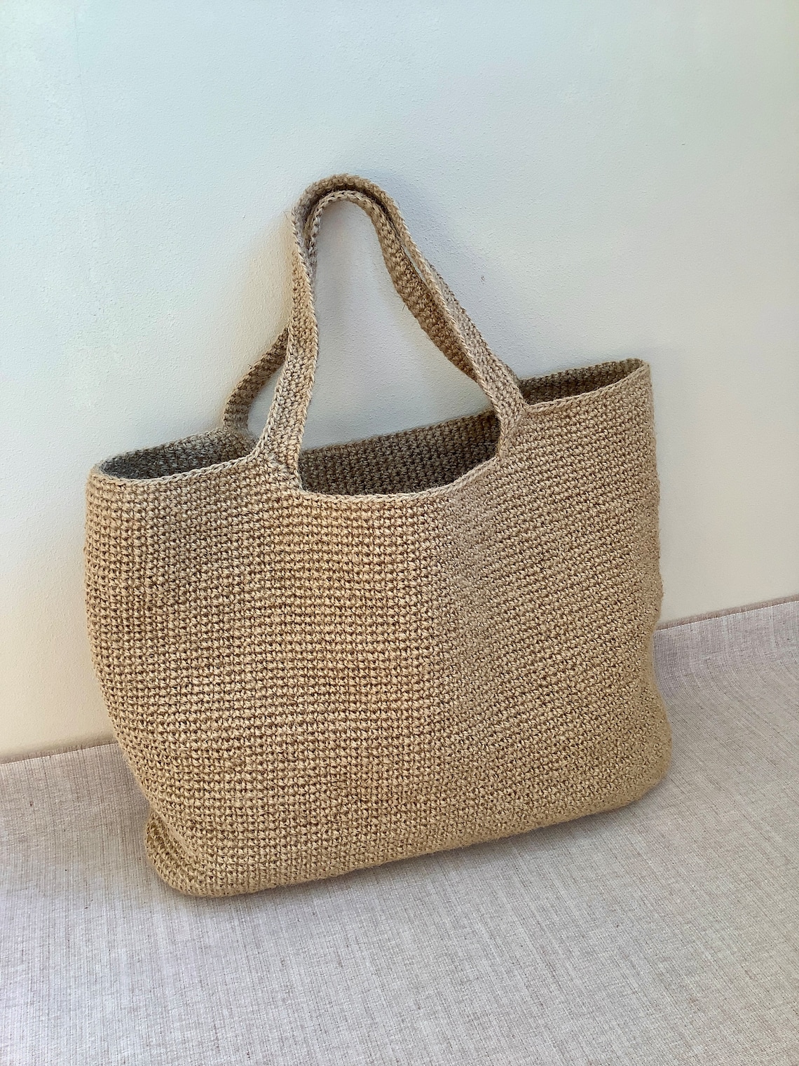 Crochet Jute Bag Large Jute Beach Bag Large Jute Tote Bag Eco - Etsy