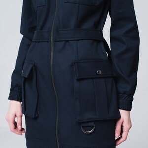 Stretch-cotton Mini Dress With Patch Pockets Workwear Trendy Dress ...