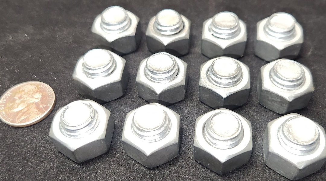 Decor Resin Nut/bolt Base - MED - Steel Effect - 1 DOZEN - Etsy