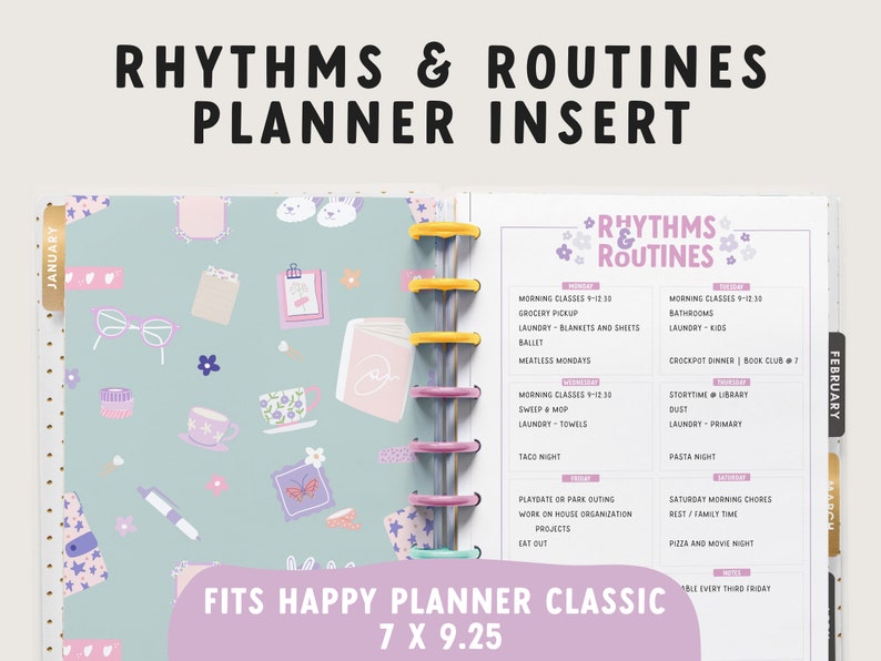 Rhythms & Routines | Planner Insert | 7x9.25 | Discbound Happy Planner ...