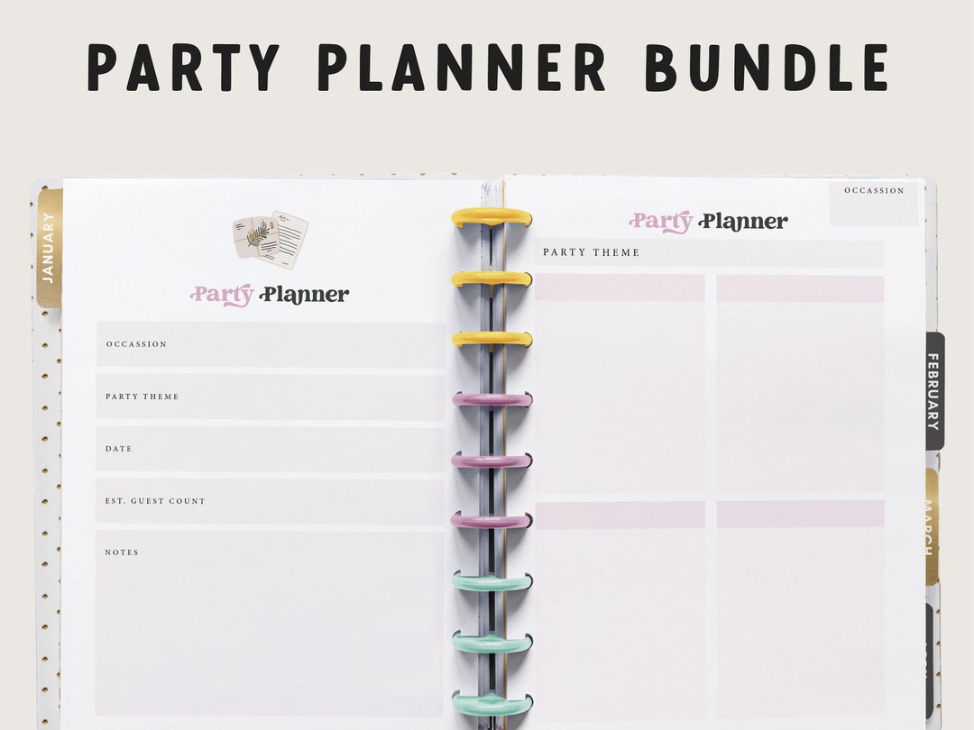 Party Planner Insert | Event Planner Pages | Birthday Planner | Happy ...