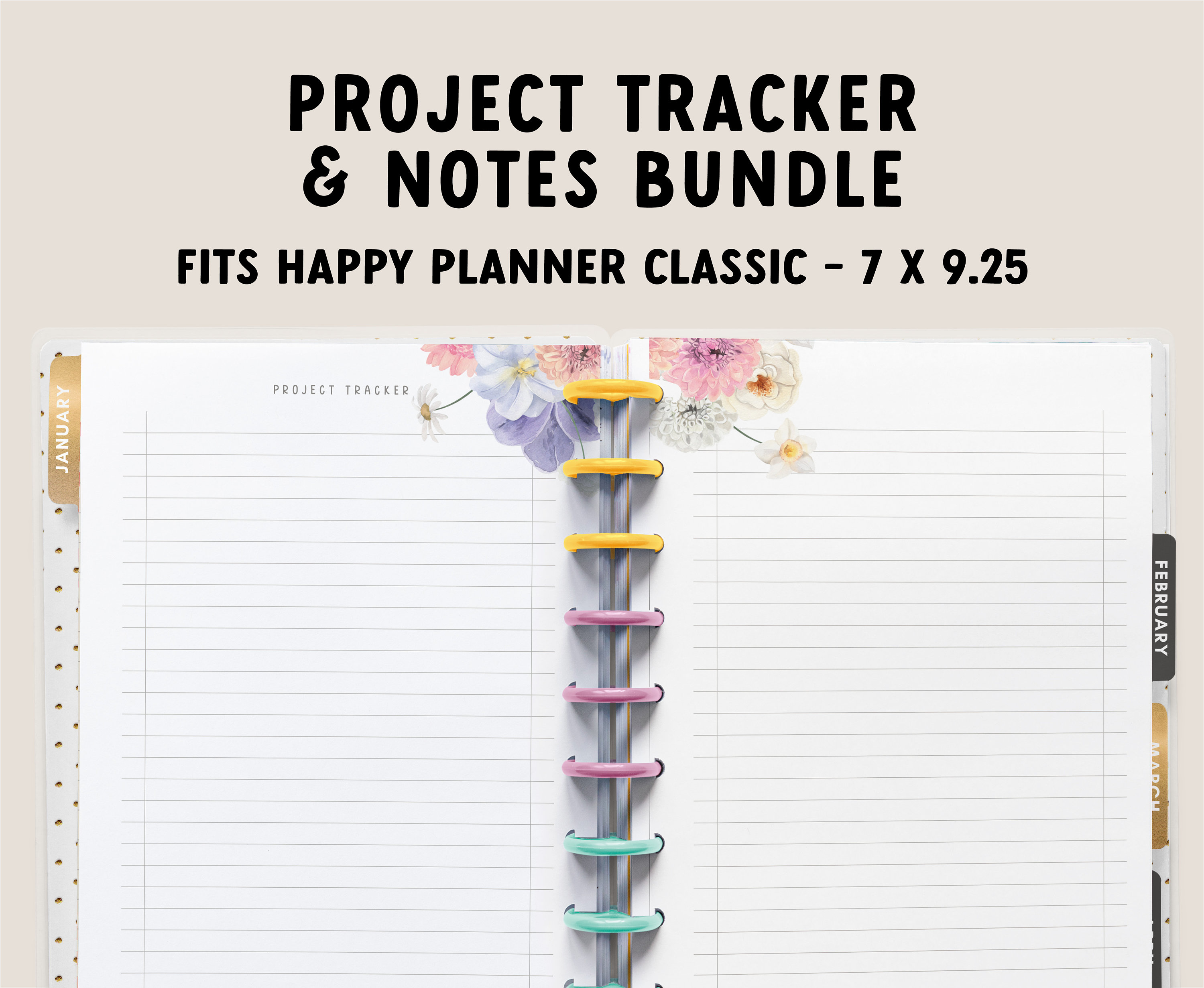 Happy Planner Printable Notes | Note Taking Planner Pages | Pastel ...