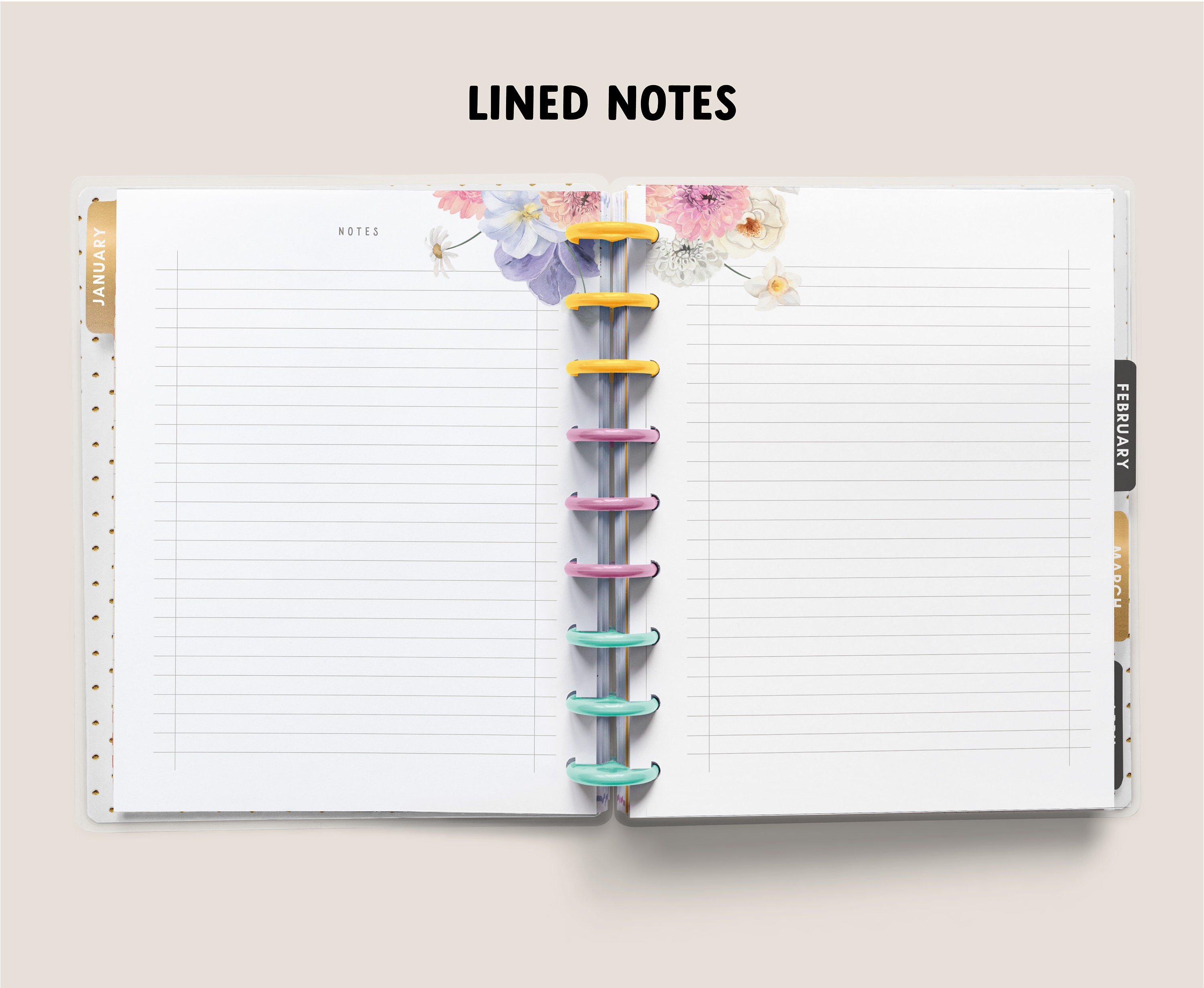 Happy Planner Printable Notes | Note Taking Planner Pages | Pastel ...