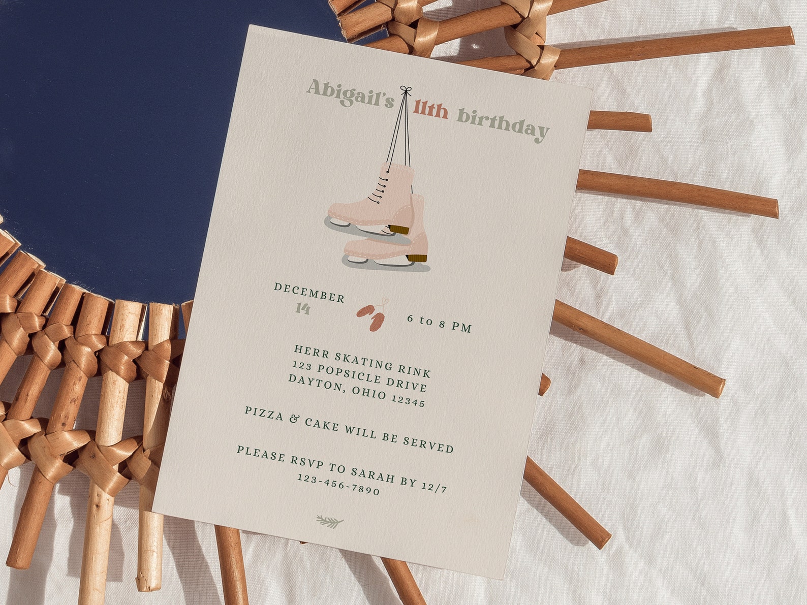 Ice Skating Birthday Party Invitation: Winter Rink, Editable Template ...