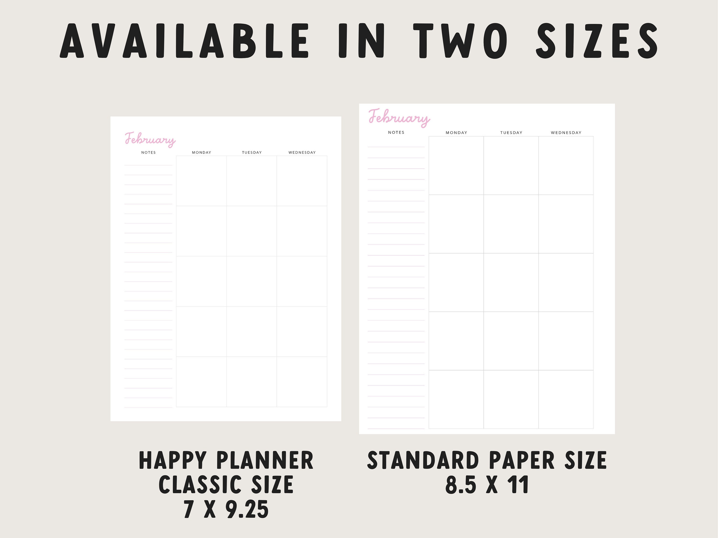 Happy Planner BUNDLE Inserts Printable Paper Planner Sheets Undated ...