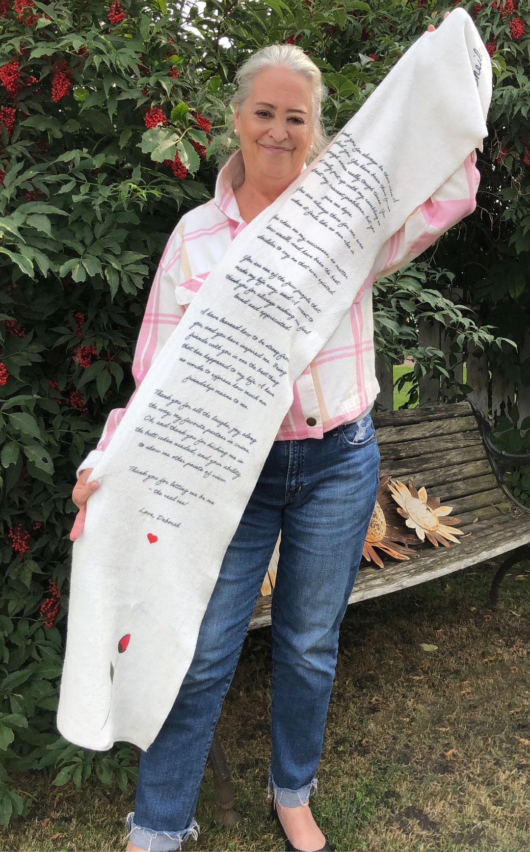 Personalized Letter Scarf, Write a Letter on a Scarf, Personalized ...
