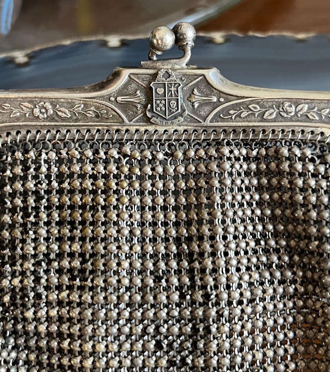 Antique Rho Pi Phi Pharmacy Co-ed Fraternity Silver Plated Mesh Purse ...