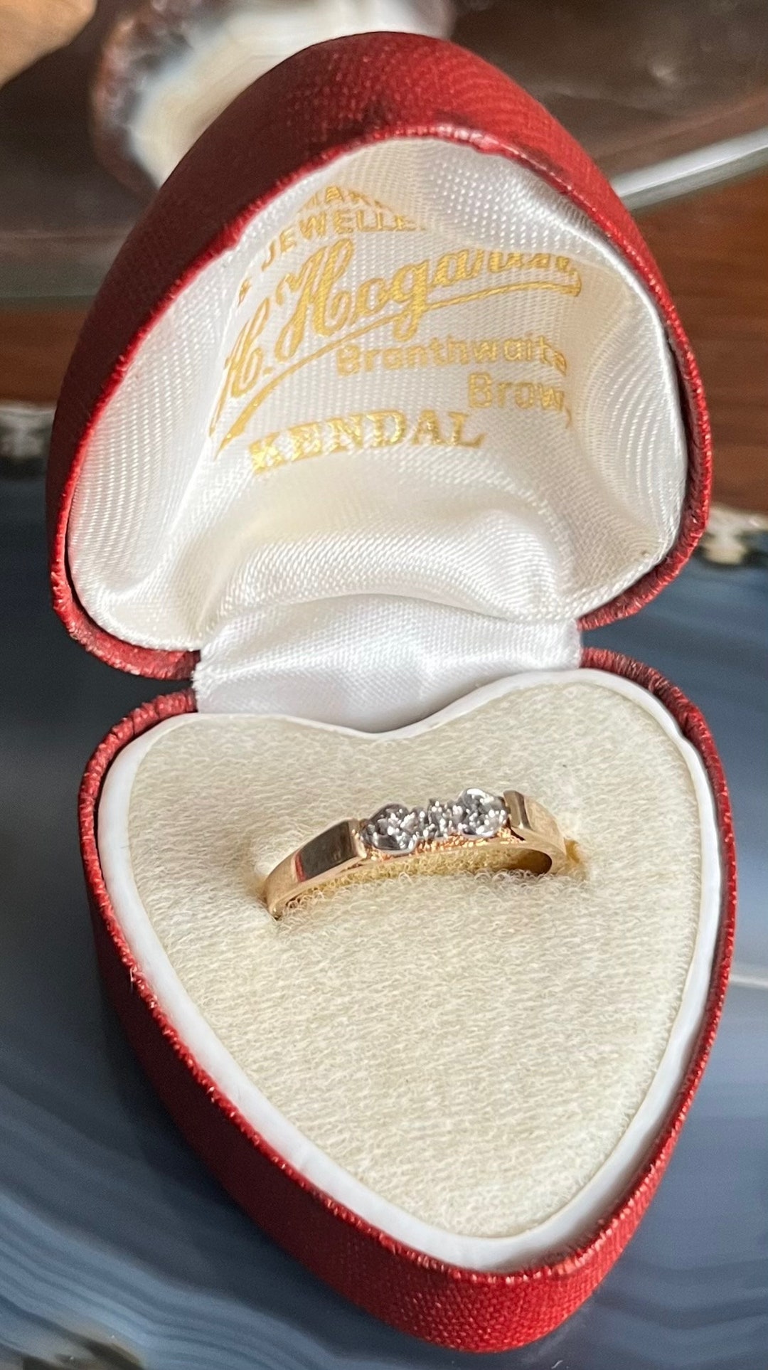 Vintage Siffari Mid Century 14K Yellow White Gold Hearts Wedding ...