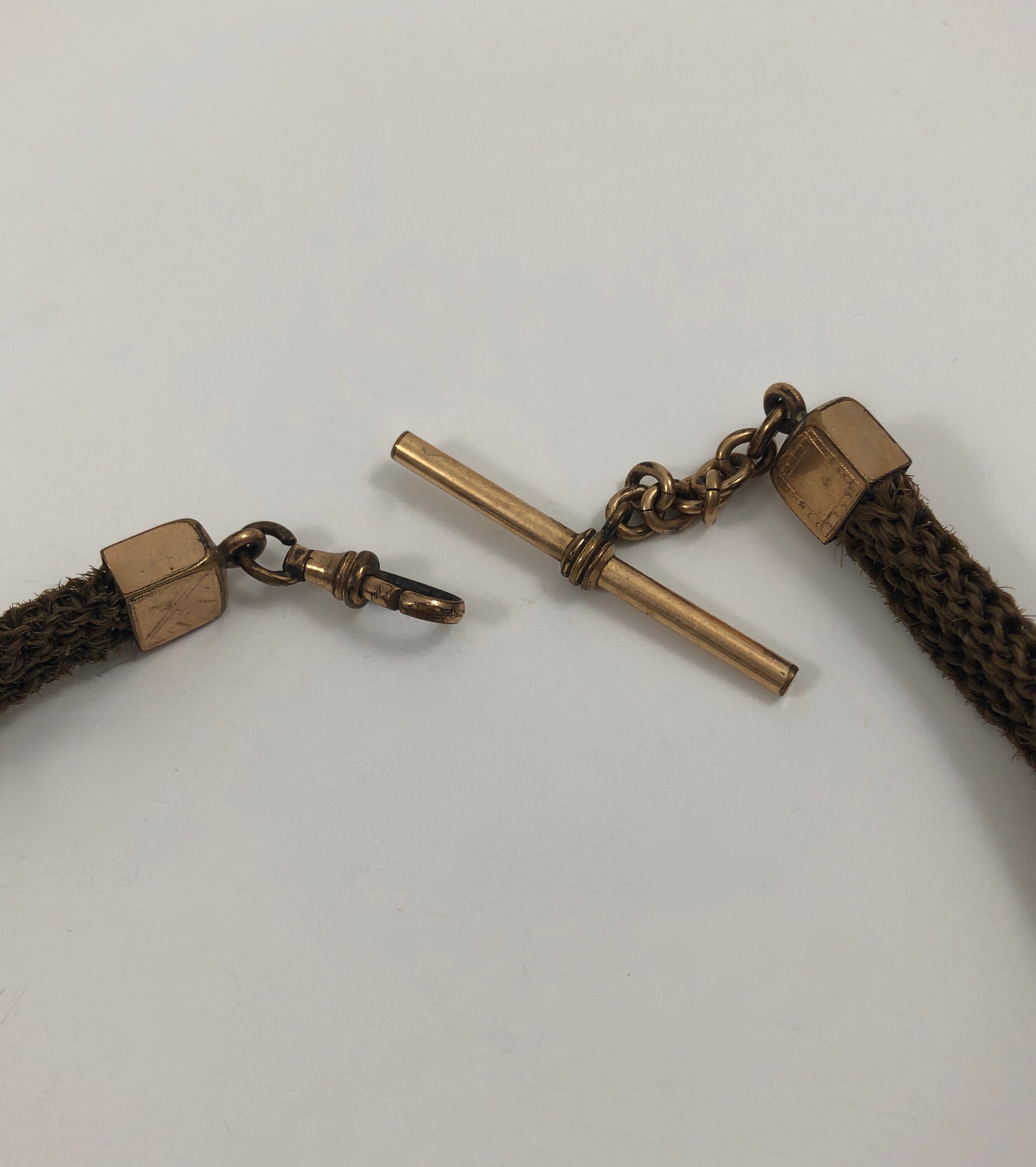 Antique Victorian Hair Watch Chain With Gold Plated Fob - Etsy