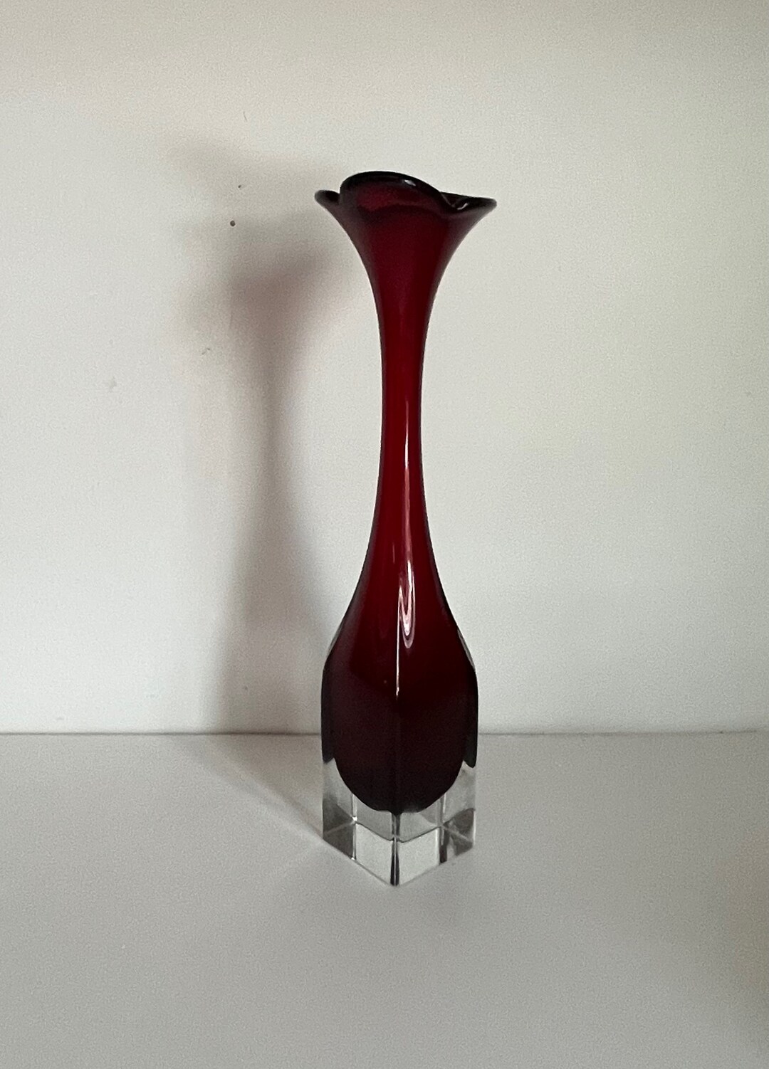 Vintage MCM Red Aseda Glasbruk Art Glass Vase Bo Borgstrom Sweden - Etsy