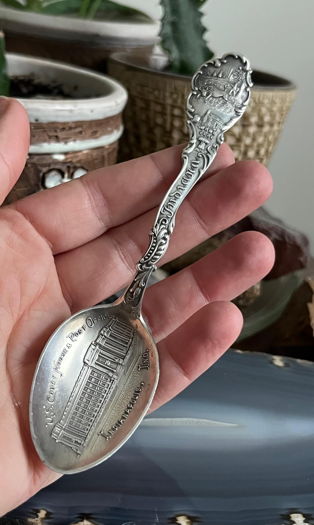 Antique Sterling Silver Indianapolis Indiana Figural Souvenir Spoon - Etsy