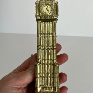 Vintage Thomas Benacci London Brass Coloured Composition Clock Tower ...