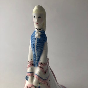 Vintage 1930s Art Deco Period Lenci Italian Ceramic Pink and Blue ...