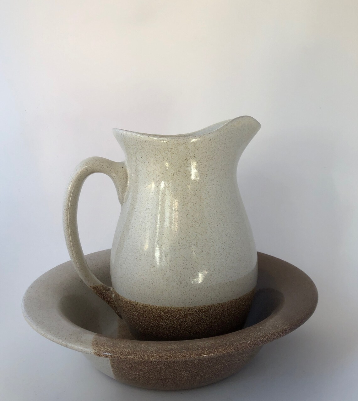 Vintage Quebec Studio Ceramic Pottery Basin and Pitcher Jug | Etsy