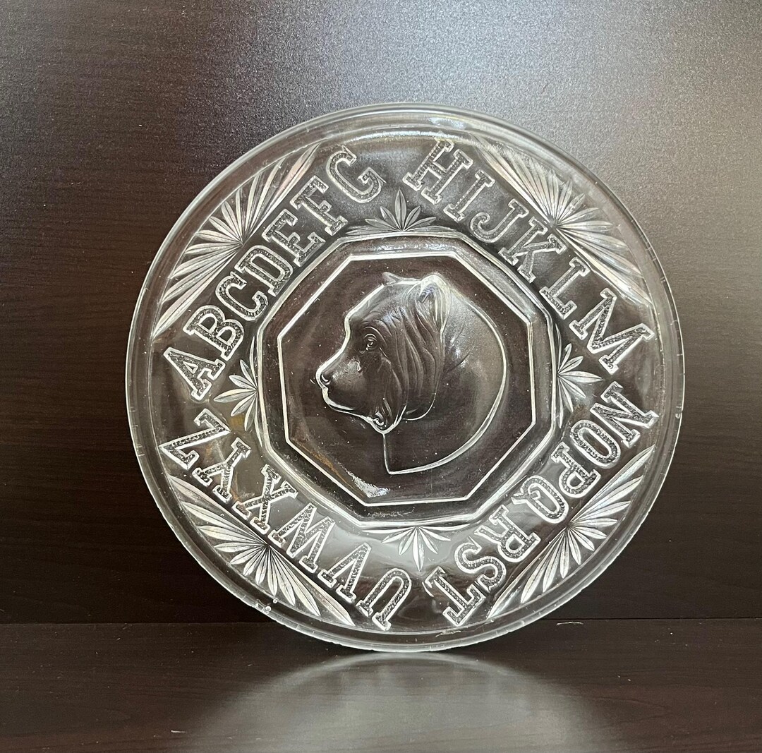 Antique 1890s EAPG Pressed Glass Childs ABC Rover Dog Plate - Etsy