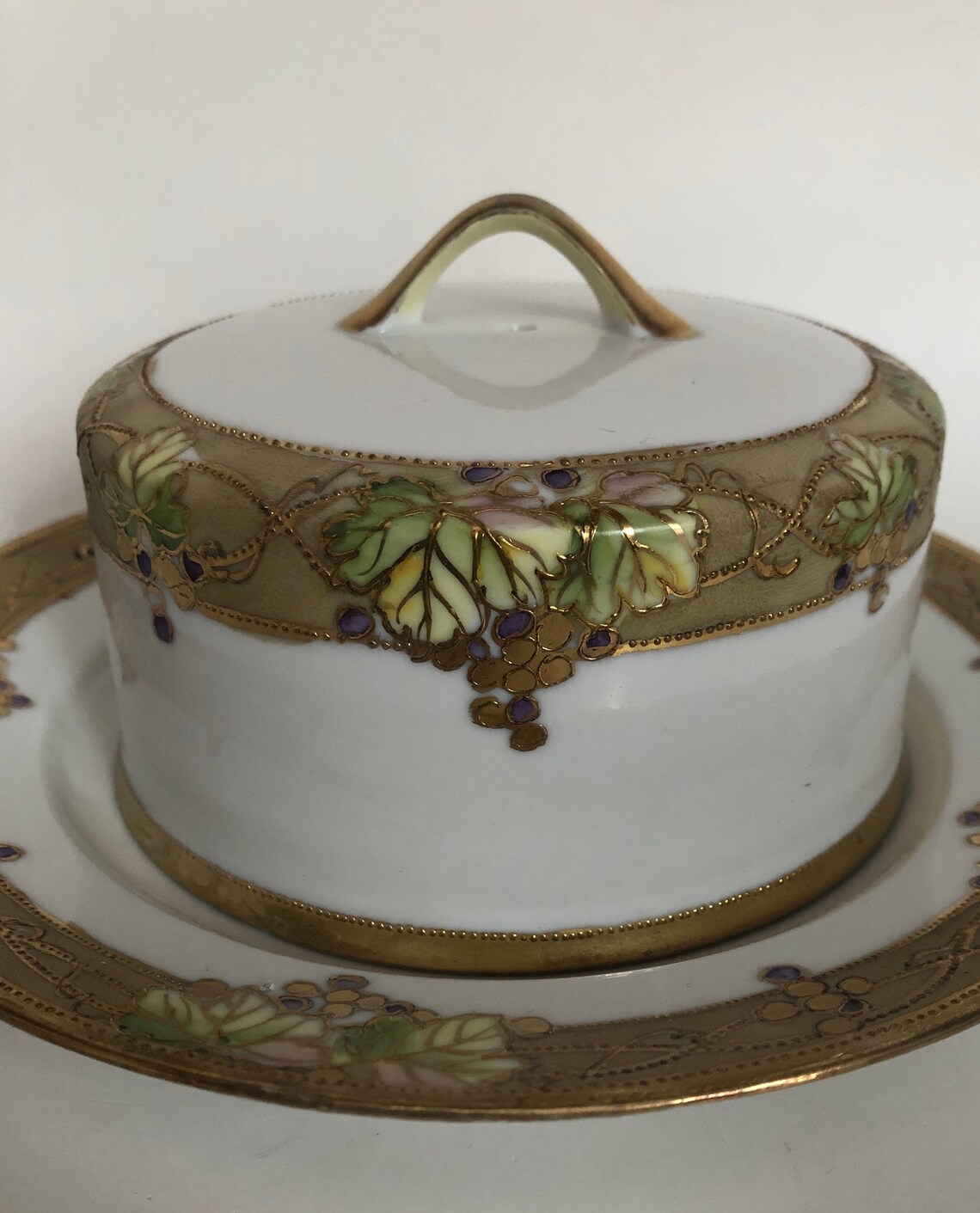 Antique Nippon Porcelain Morimura Hand Painted Jewelled Gold Gilt ...