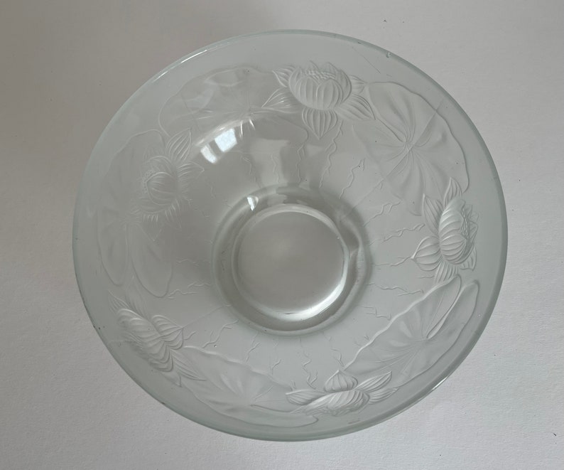 Vintage Art Deco 1930s Barolac Satin Glass Water Lilies Centerpiece ...