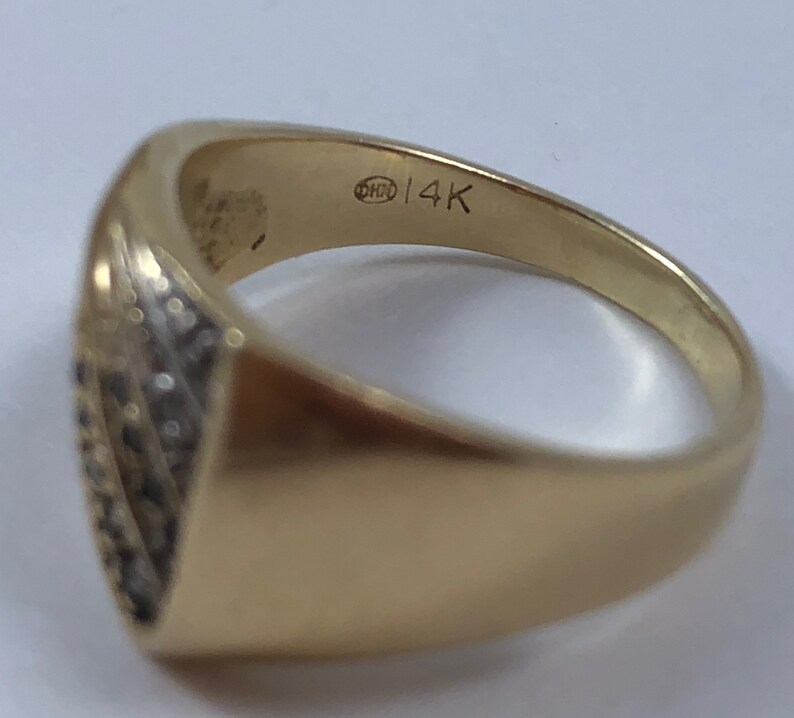 Vintage 14K Gold Mid Century Modern Modernist Diamond Ring | Etsy