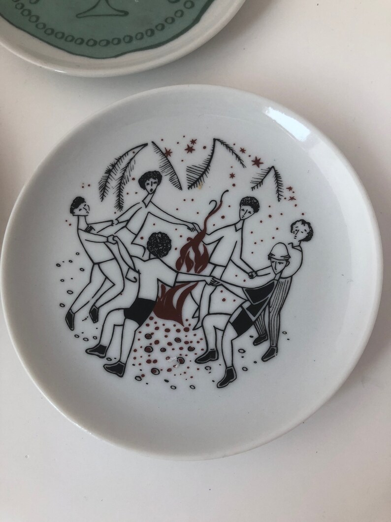 Set of 4 Mid Century Modern Naaman Israel Porcelain Coasters - Etsy