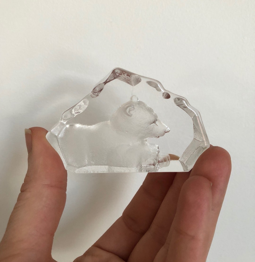 Miniature Mats Jonasson Polar Bear Crystal Sculpture Paperweight - Etsy