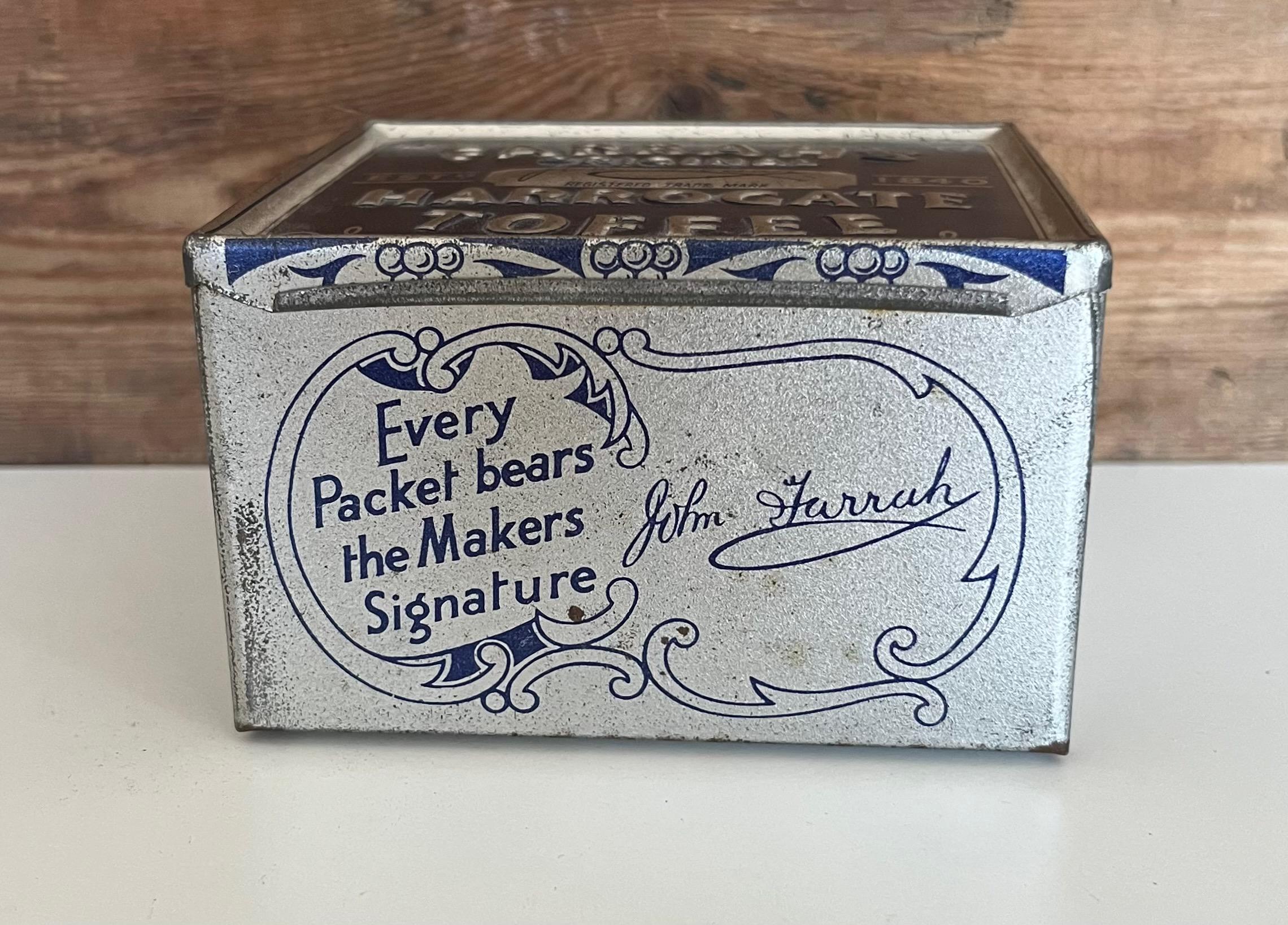 Vintage Farrah's Original Harrogate Toffee Tin Cobalt Blue & Silver - Etsy
