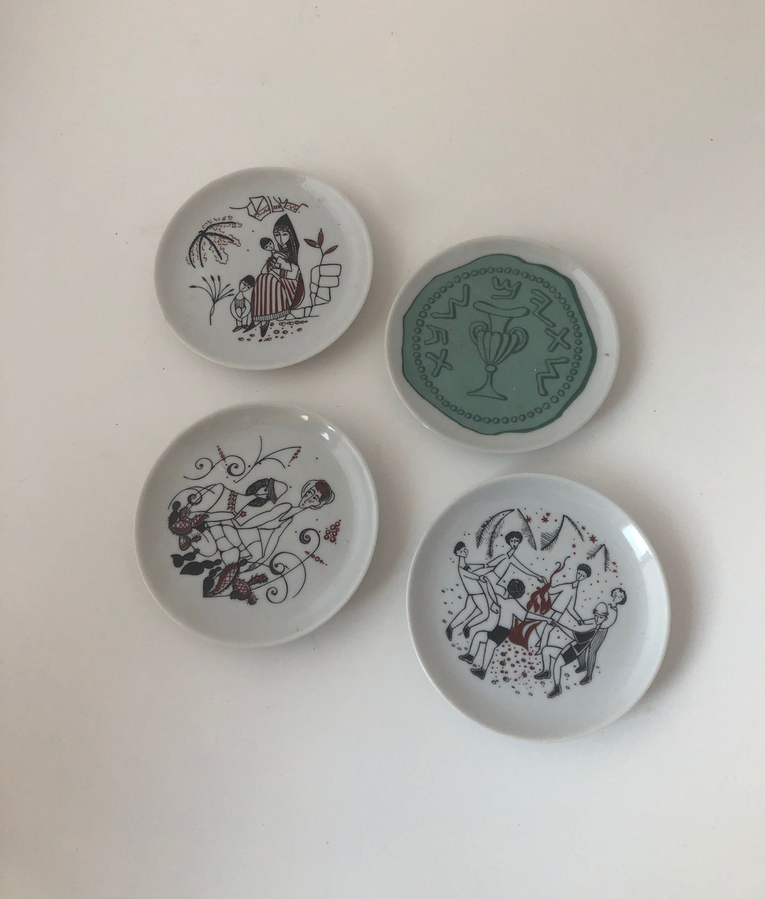 Set of 4 Mid Century Modern Naaman Israel Porcelain Coasters - Etsy