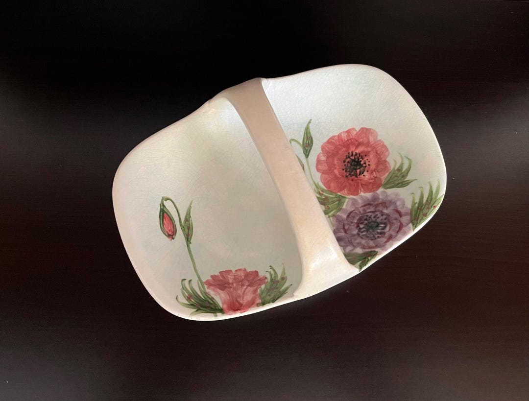 Vintage Radford England Hand Painted Poppy Ceramic Basket - Etsy