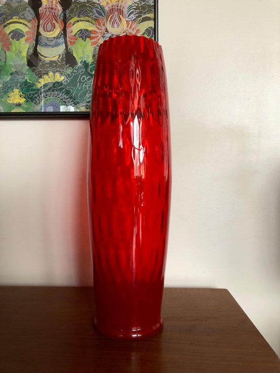 Red Tall Glass Vases