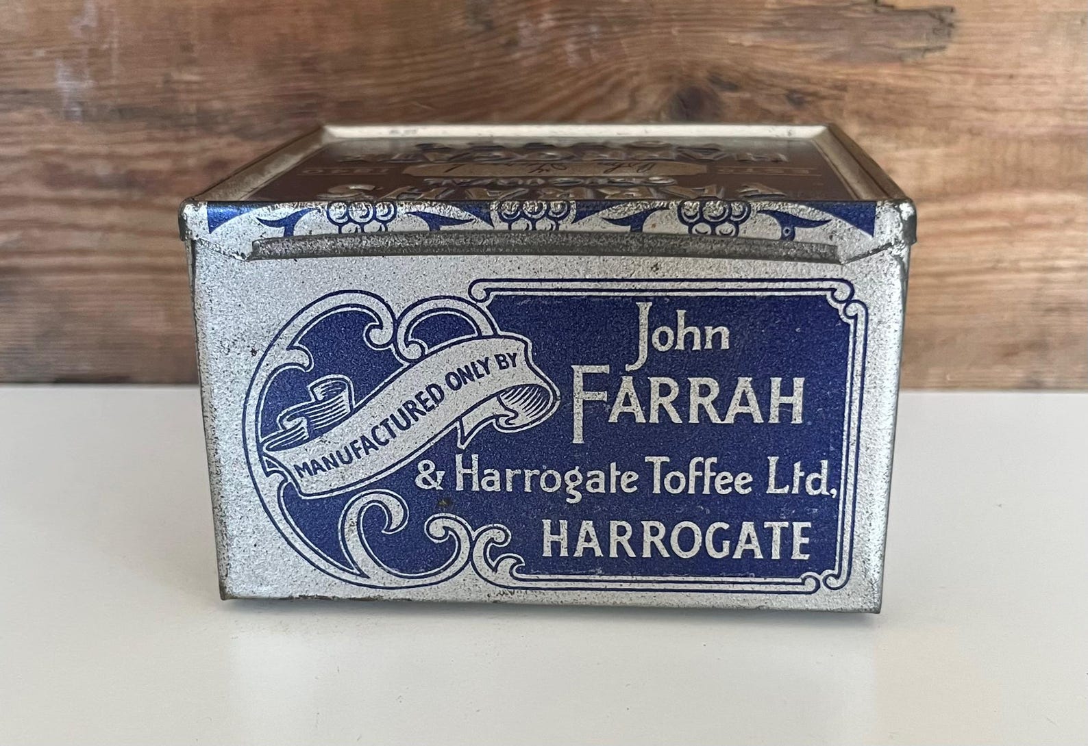Vintage Farrah's Original Harrogate Toffee Tin Cobalt Blue & Silver - Etsy