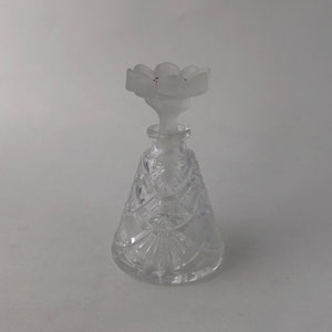 Vintage Frosted Flower Top Stopper Cone Shaped Perfume Bottle - Etsy