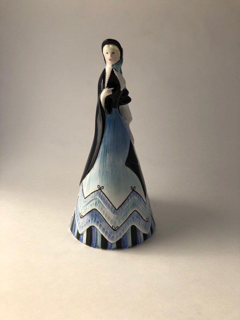 C1930 Lenci Torino Italian Ceramic Figurine Lady in Blue Black - Etsy