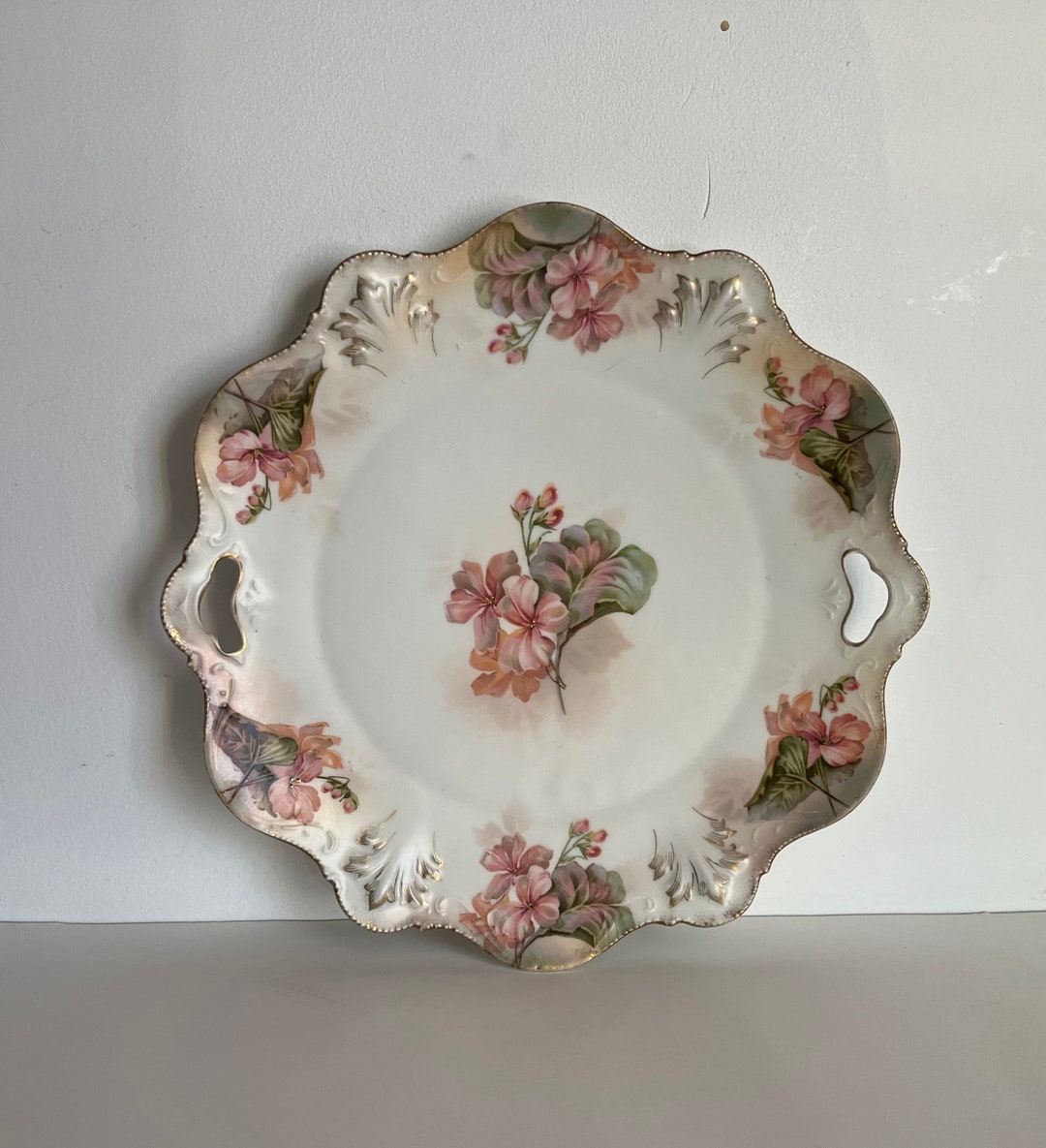 Antique Victorian RS Prussia Fancy Floral Cake Platter - Etsy