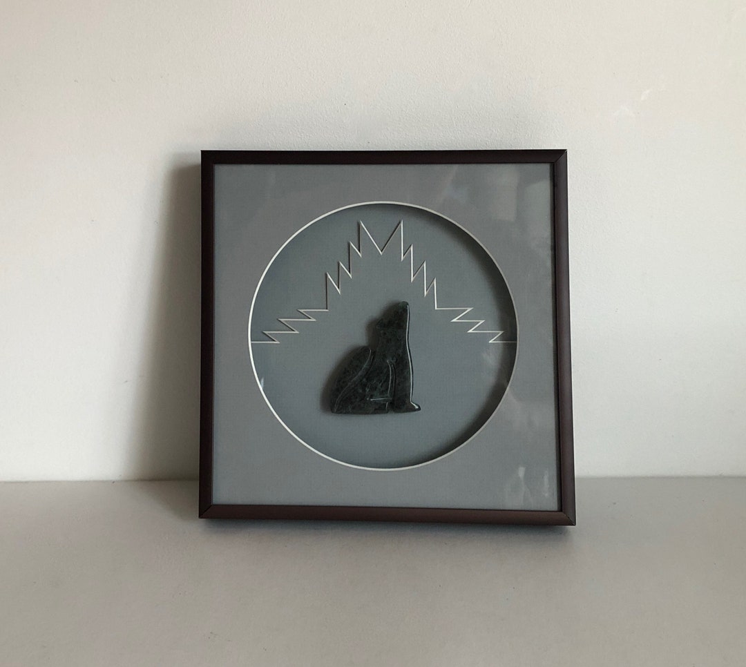Dana and Wanda Barron Hand Carved Soapstone Wolf Shadow Box Wall ...