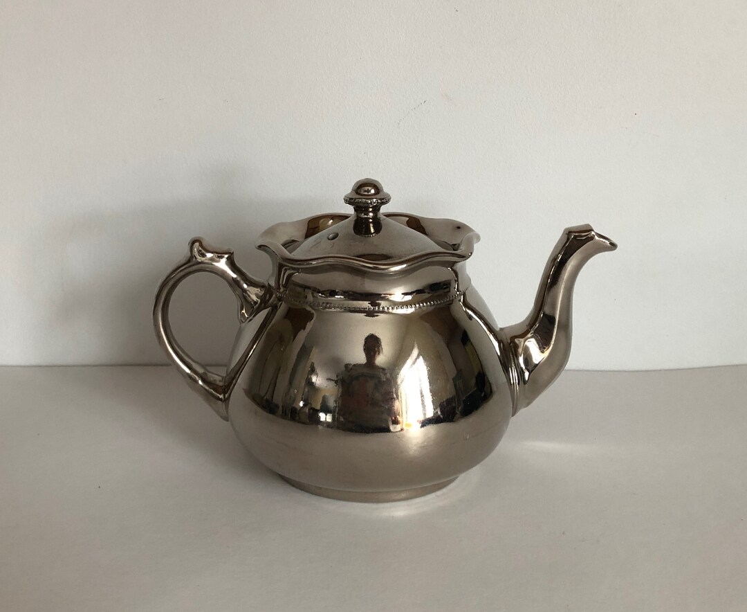 Antique Silver Luster Lustre White Pottery Teapot - Etsy