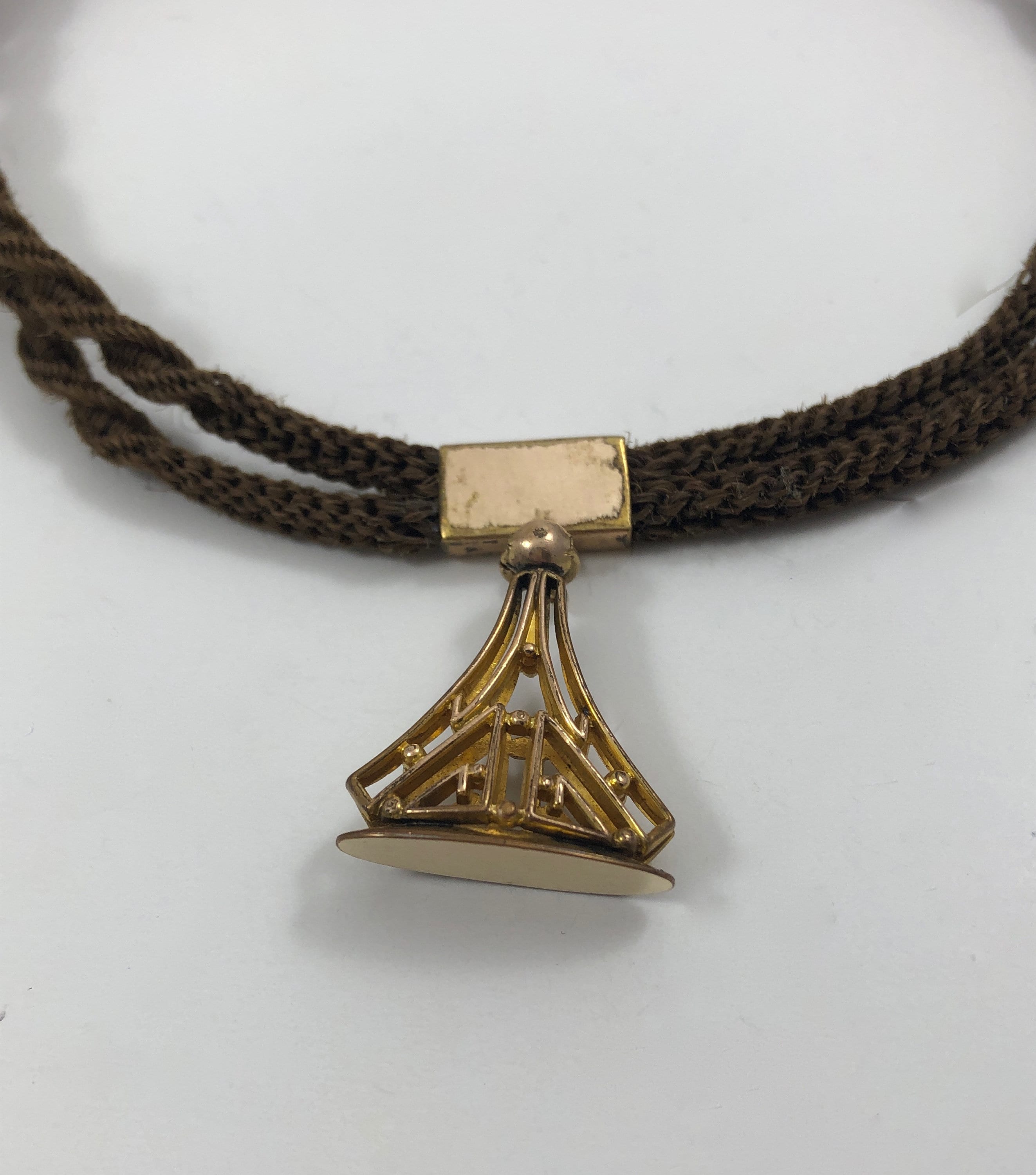 Antique Victorian Hair Watch Chain With Gold Plated Fob - Etsy