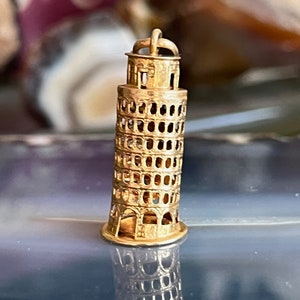Vintage 18K Yellow Gold Leaning Tower of Pisa Charm Pendant - Etsy