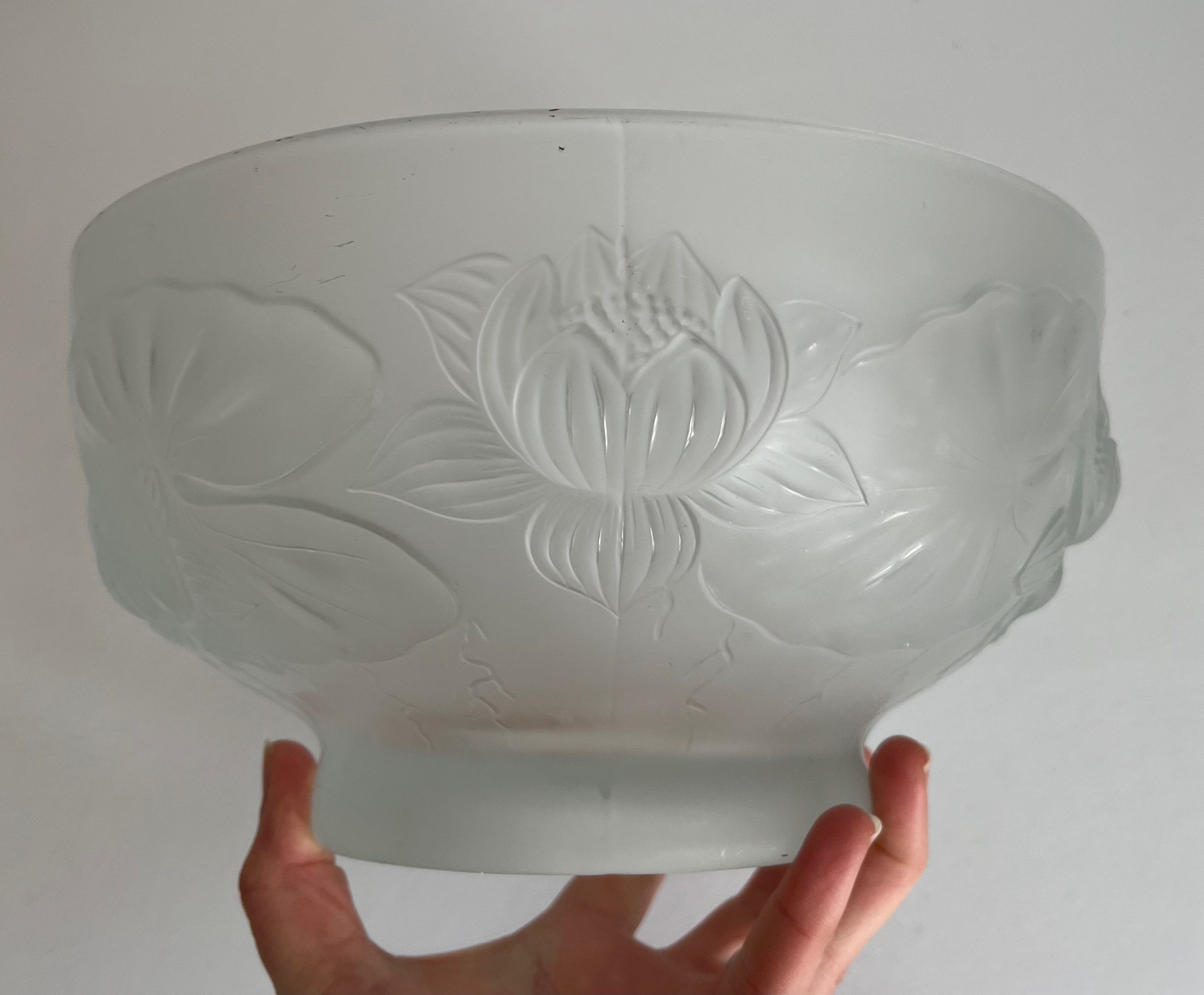 Vintage Art Deco 1930s Barolac Satin Glass Water Lilies Centerpiece ...