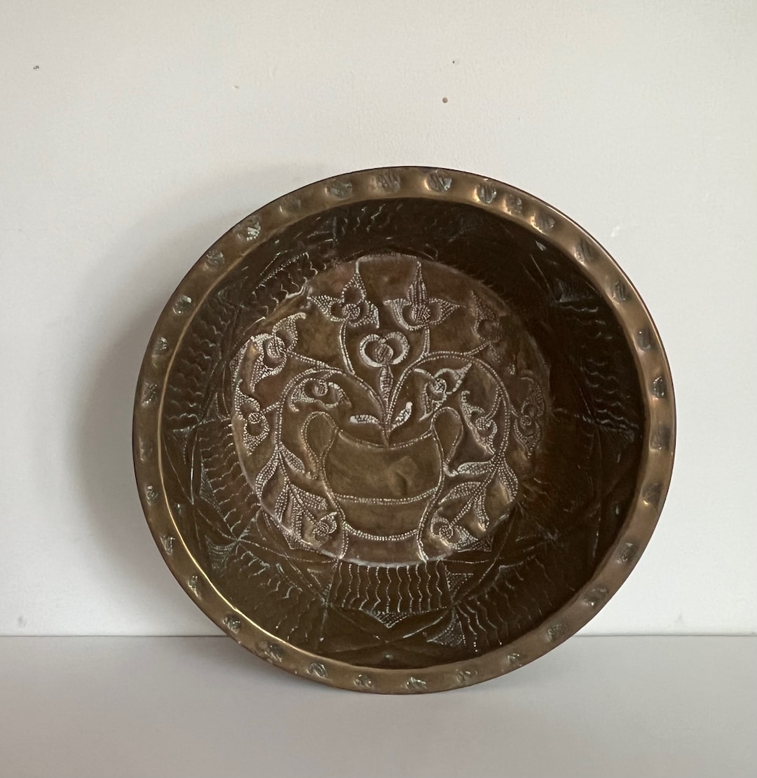 Antique Islamic Middle Eastern Brass Copper Hand Worked Bowl - Etsy