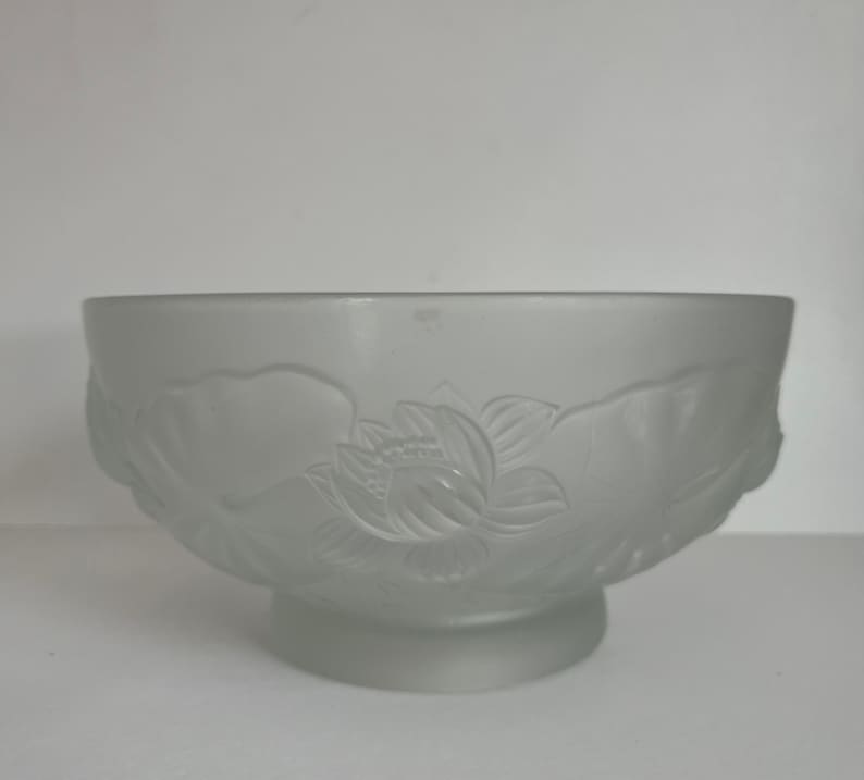 Vintage Art Deco 1930s Barolac Satin Glass Water Lilies Centerpiece ...
