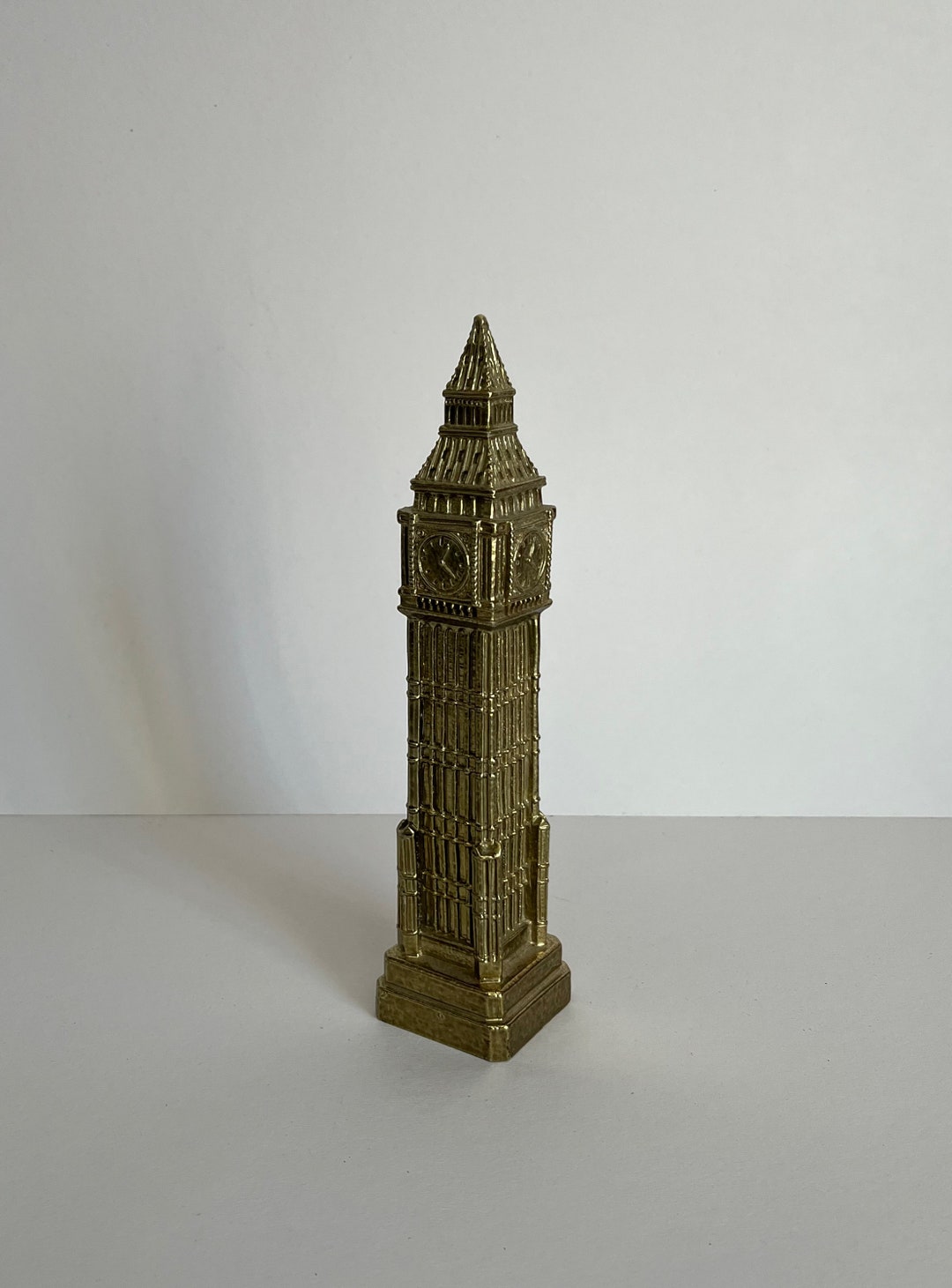 Vintage Thomas Benacci London Brass Coloured Composition Clock Tower ...