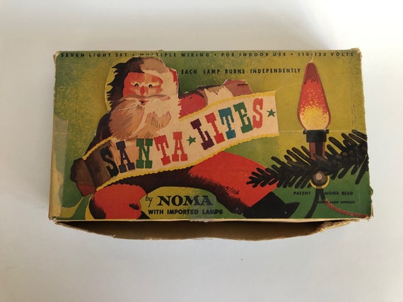 Working Vintage Noma Santa Lites Lights 7 Lights Christmas | Etsy