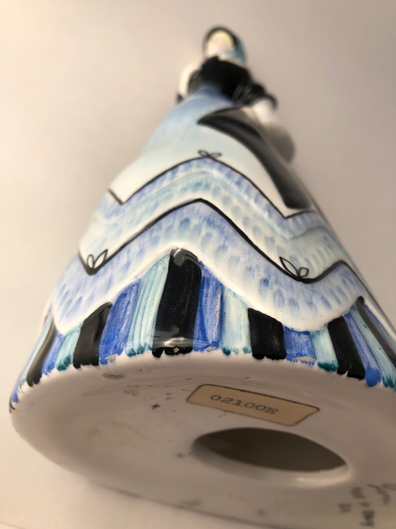 C1930 Lenci Torino Italian Ceramic Figurine Lady in Blue Black - Etsy