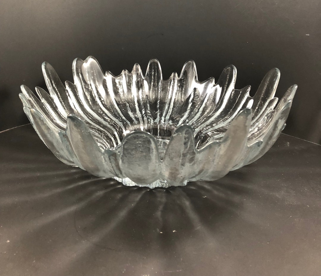 Vintage Mid Century Modern Pukeberg Swedish Glass Large Alaska Console ...