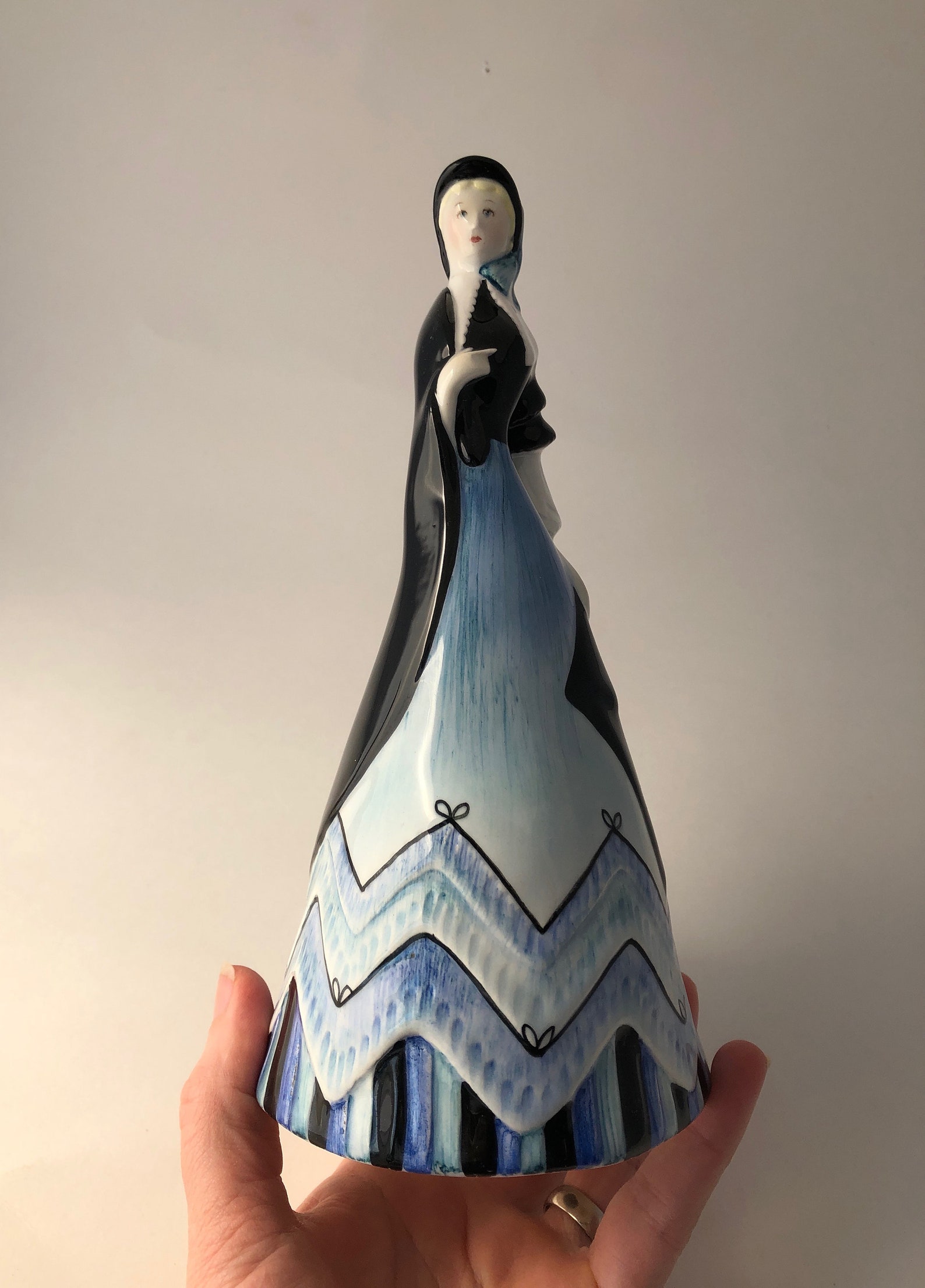 C1930 Lenci Torino Italian Ceramic Figurine Lady in Blue Black - Etsy