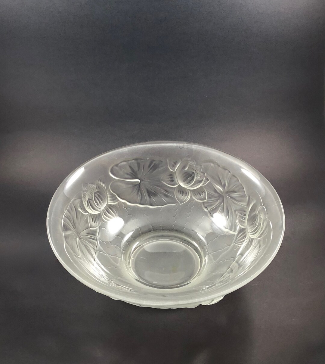 1930s Josef Inwald Czech Barolac Large Frosted Art Glass Water Lily ...